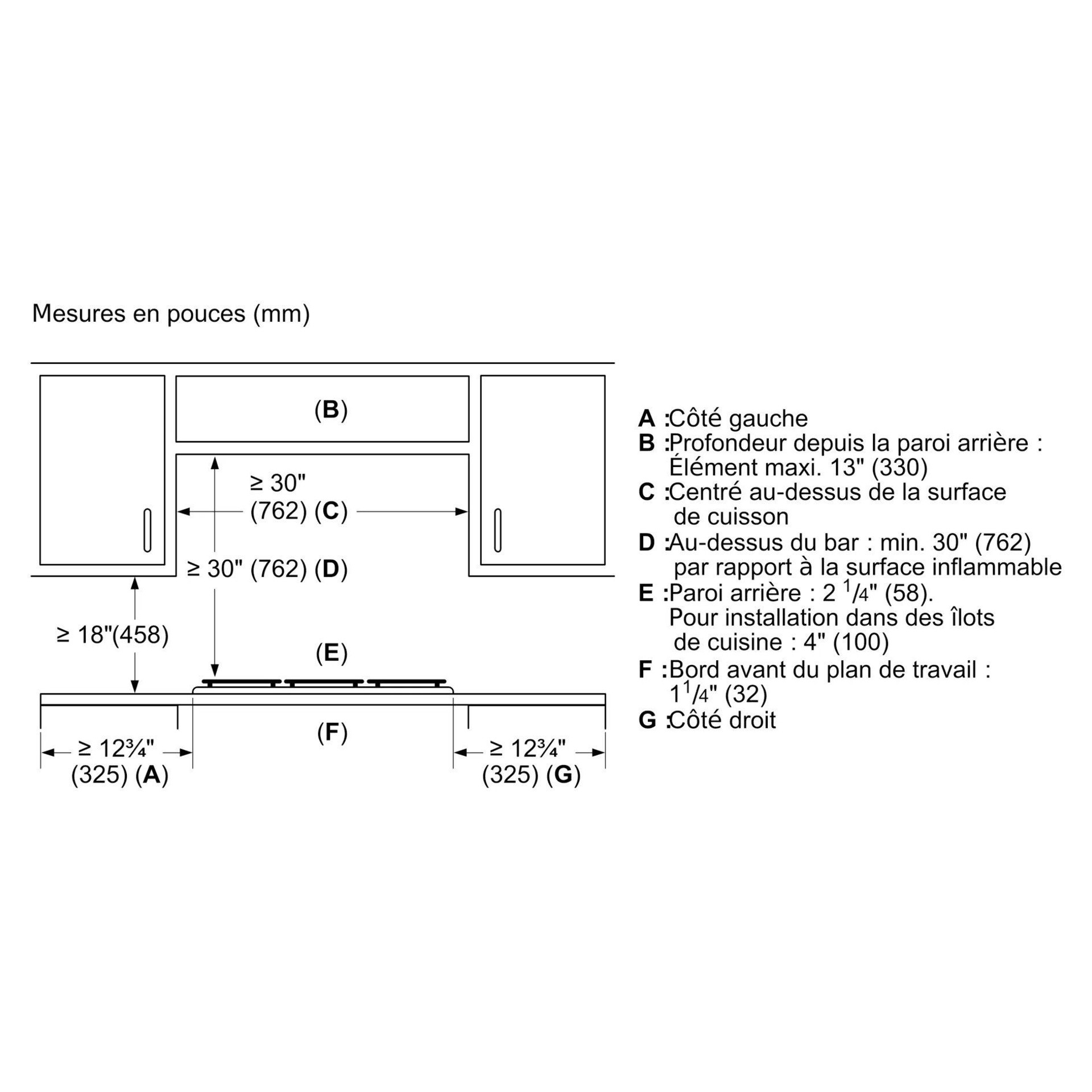 Plaque de cuisson au gaz 30 po Bosch NGMP077UC | Tanguay