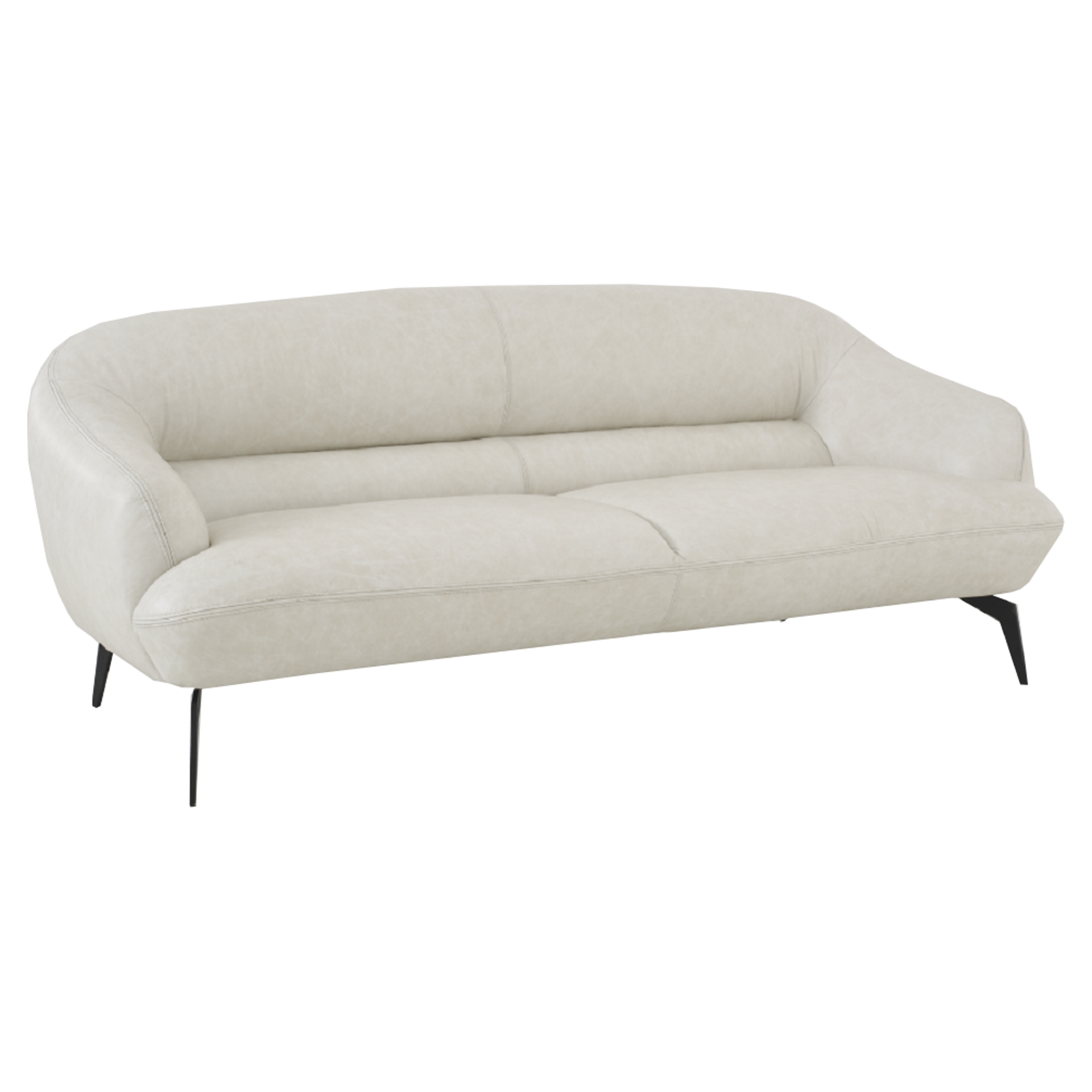 Sofa en cuir véritable gris pâle Atelier Italiana STRONG-V063 | Tanguay