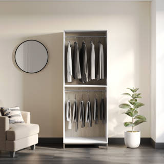 Unité de rangement 30 po avec tablettes et tringle de penderie Scott ...