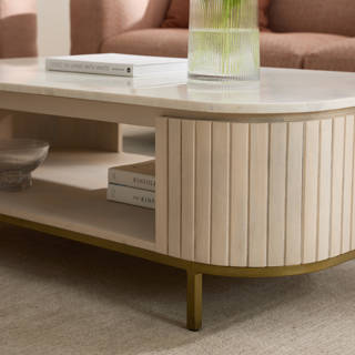 Coffee Table with White Marble Top Primo AA17135233EAC0 | Tanguay
